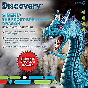 Discovery Kids RC Dragon Smoke, Large Dinosaur Toy w/Actual Smoke Breath, Wing-Flapping, Roaring, Light-Up, Realistic Sound, Easy to Use Remote Control, Fire Mist, Fun Robot Birthday & Christmas Gift