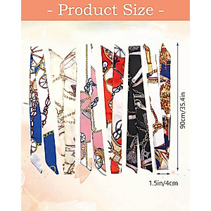 JELIEE 6 Pack Scarf Bags for Women Handbag Scarfs Band Narrow Scarf Hair Neck Scarf Neckerchief Scarf Head Wrap Fashion Gifts for Women