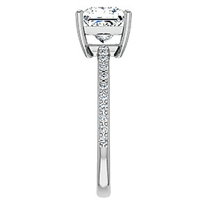 10K Solid White Gold Handmade Engagement Rings 2.0 CT Princess Cut Moissanite Diamond Solitaire Wedding/Bridal Ring Set for Women/Her Propose Ring (9)