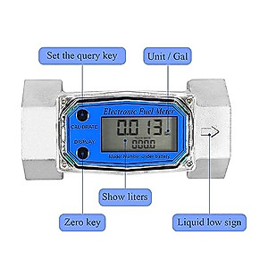 Flow Control Meter for Flow Meter Digital Oil Fuel Flow Meter, Mini Pump Flow Meter Fuel Die Sel Counter Meter Display Chip Useful Display Used in Petroleum,Food, Etc.