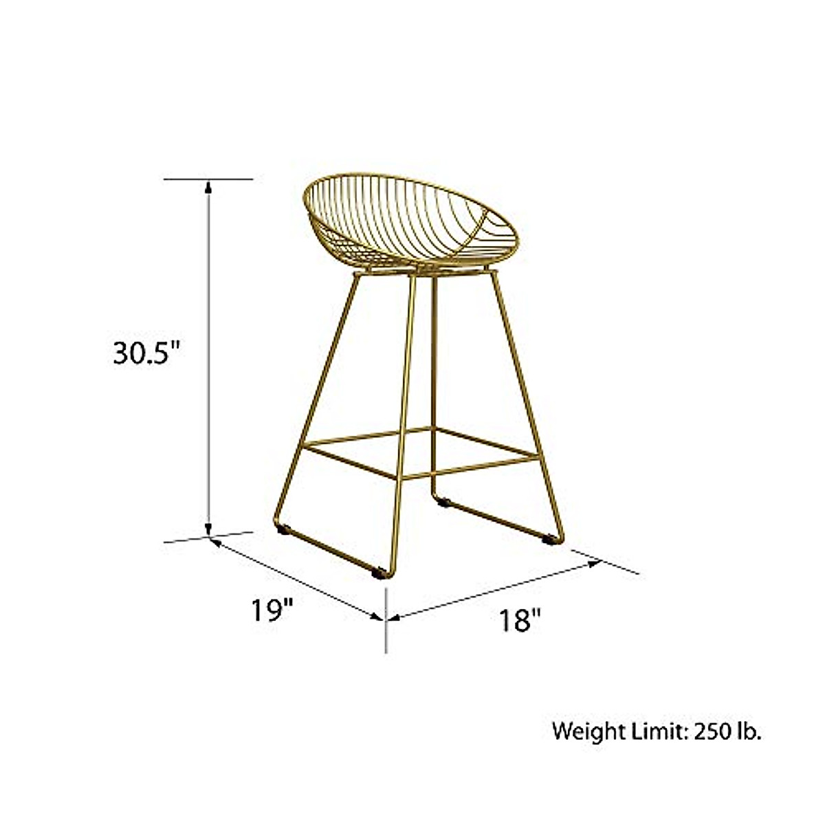 CosmoLiving by Cosmopolitan Ellis Barstools, Brass