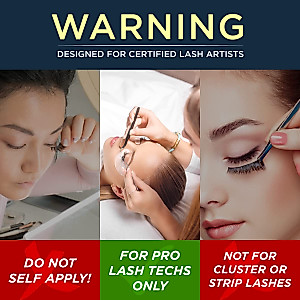 Extra Strong Eyelash Extension Glue for Professionals – Super Strong Black Bonding Adhesive for Long Lasting Semi Permanent Individual Lash Extensions – 3s Fast Drying / 6 Weeks Retention