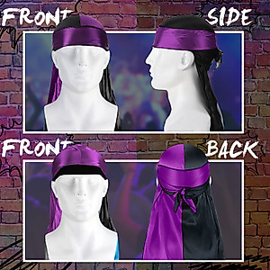 28 Pcs Silky Durags Set Includes 24 Satin Durag for Men Women Long Tail Headwraps with 4 Elastic Wave Cap (Multi Color)
