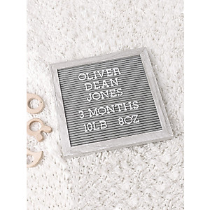 Little Pear 10" x 10" Letterboard Set, Includes 188 Letters, Perfect Message Board for Home or Rustic Nursery, or use for Photo Sharing, Baby Announcement, Gray