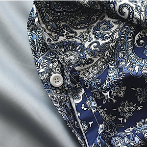 Eikei Home Damask Medallion Luxury Duvet Quilt Cover Boho Paisley Print Bedding Set 400 Thread Count Egyptian Cotton Sateen Vibrant Bohemian Pattern,3 pieces (King, Midnight)