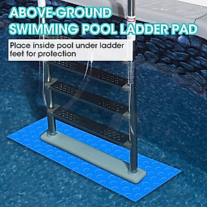 16.4"x 36.3" Swimming Pool Ladder Mat, Large Protective Pool Step Pad Ladder Rubber Mats Safety Liner Pads for Swimming Pools Floor Stairs Ladders and Pool Liner, Non-Slip Texture (Dot)
