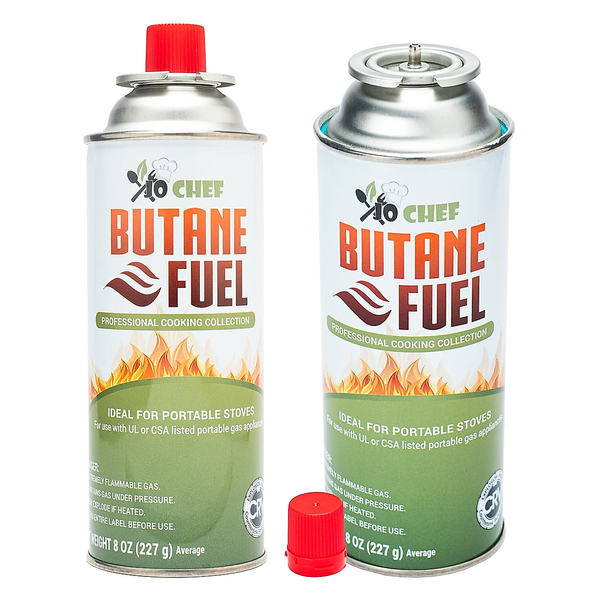 Jo Chef Butane Fuel Canister, 8. 8 oz Butane Cylinder, Use Directly with Brûlée Kitchen Blow Torch Head