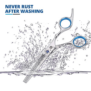 Marhaba AS Hair Cutting Scissors Kit - Professional 10 Piece Barber Scissors Set with Hair Scissors Thinning Shears for Hair Cutting, Stainless Steel Barber Scissors with Cape and Feather Razor