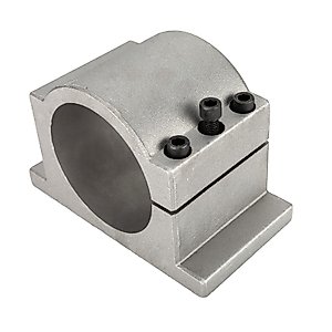 CNC Clamp Mount Bracket Support 80mm Cast Aluminium with 3pcs Screws for CNC Spindle Motor Water Cooled spindle Motor Air Cooled Spindle Motor 2.2KW or 1.5KW on CNC Router Machine