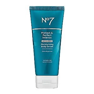 No7 Protect & Perfect Intense Advanced Body Serum - Anti Aging Serum with Hyaluronic Acid & Argan Oil - Collagen Peptide Skin Firming Body Moisturizer (6.7 oz)