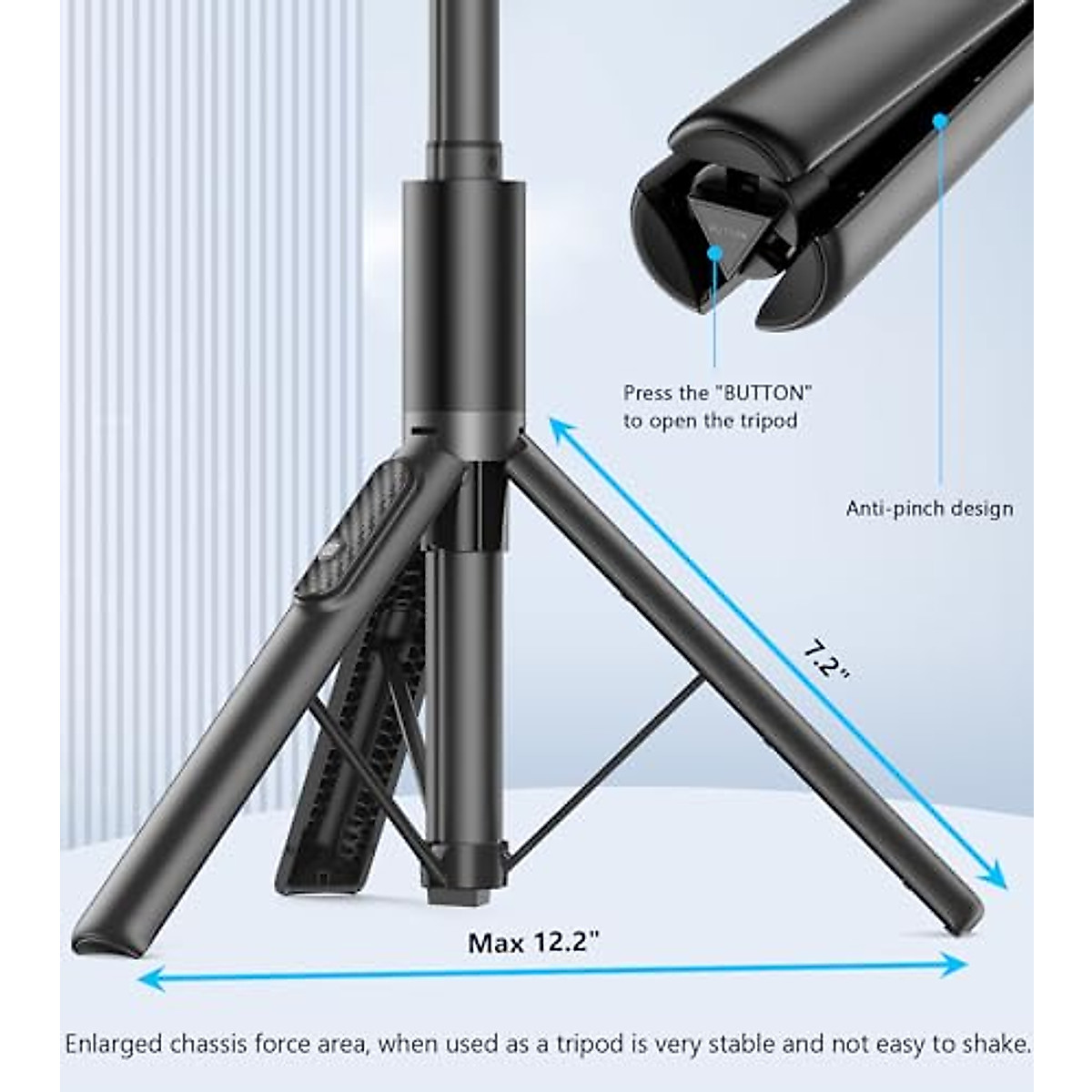 Gahenwo 60" Phone Tripod & Selfie Stick with Remote for Cell Phone 4"-7", Portable Smartphone Tripod Stand Compatible with iPhone Android, Lightweight Travel Tripod for Selfies Video Recording Vlog