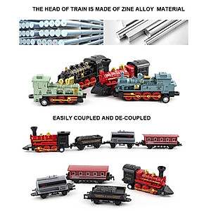 CORPER TOYS School Bus Toy Mini Train Toy Set, 4 Packs (24 PDie Cast Vehicles Pull Back Yellow Bus Model Train Playset for 3 4 5 6 Year Old Boys Girls