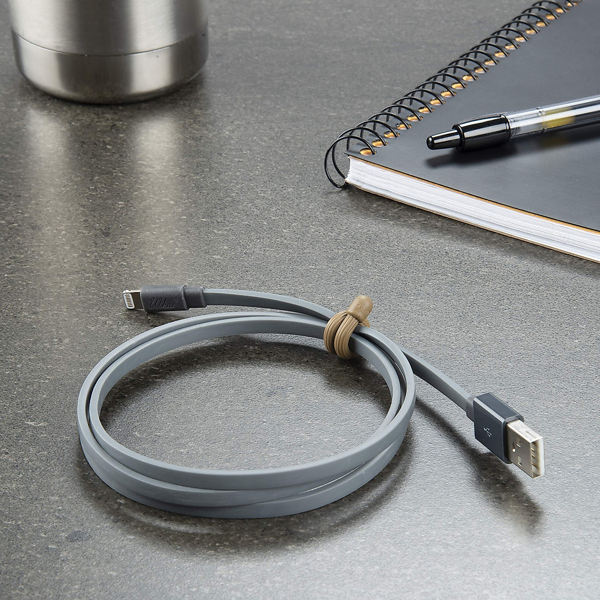 Nite Ize Original Gear Tie, Reusable Rubber Twist Tie, 3-Inch, Coyote, 4 Pack, Made in the USA