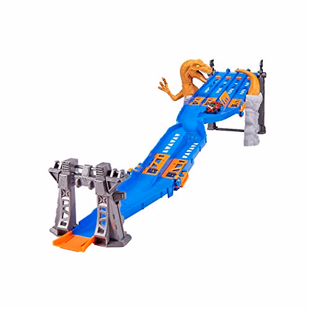 Metal Machines 4-Lane Raptor Attack Track Set Playset with Mini Racing Car by ZURU Cars Play Set Compatible with Other Brands