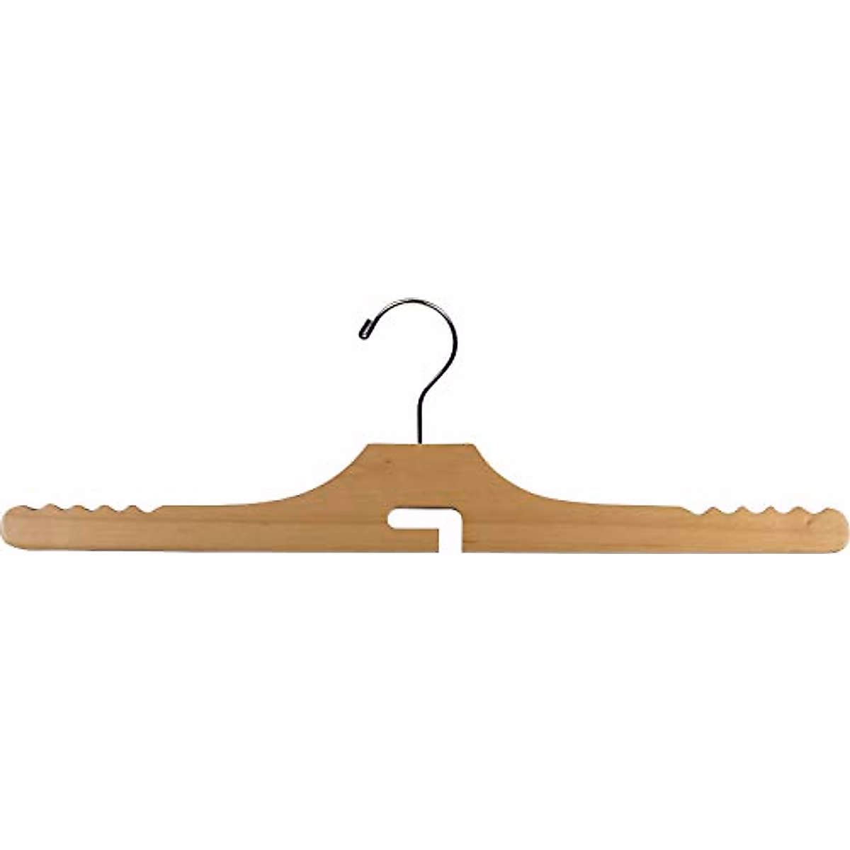 Wooden Jeans Hanger, Solid Wood Wrinkle Free Pant Hanger with Chrome Swivel Hook, Sold with Permission of SalDebus by The Great American Hanger Company (10, Natural)