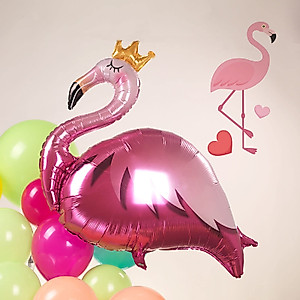 Flamingo Tropical Balloon Garland kit Hot Pink Teal Orange Mylar Pineapple Palm Ballloon arch For Summer Beach Hawaiian Luau Aloha Birthday Baby Shower Party Decorations