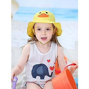 Azue Baby Kids Sun Hat UPF 50+ Toddler Outdoor Summer Play Hat Breathable for 1-7 Years Boy Girls Duck L(3-4 Years)