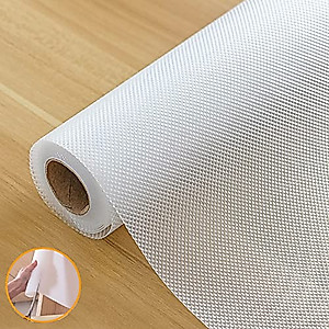 Drawer Liners for Dresser, Non Adhesive Shelf Liner, Washable Fridge Liners, Waterproof Non-Skid Oil-Proof Cabinet Liner, 12 inches x 9.85 feet - Clear, 12 IN x 9.85 FT