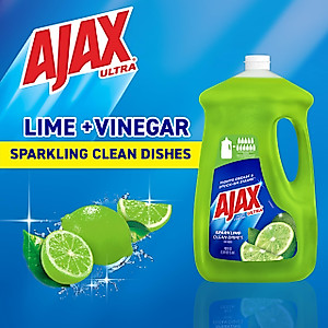 Ajax Ultra Dishwashing Liquid Dish Soap Refill, Vinegar and Lime Scent, 90 fluid ounce