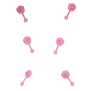 Adorable Pink Baby Rattles (6cm) 6 Count - Party Favors for Baby Showers & Celebrations