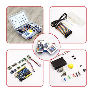 Super Starter Kit Based on Arduino UNO R3 with Tutorial and Controller Board Compatible with Arduino IDE, Includes Relay Wireless Radio Frequency Remote Control Switch Transmitter and Receiver kit