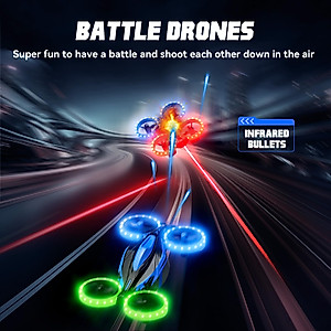 ARMEW Mini Drone for Kids,Beginners,Adults, 2Pack Battle Drone, Small RC Drone Quadcopter with LED Light, 2-In-1 Race and Fly Mode,Altitude Hold,3D Flip,4 Batteries Toy Gift for Boys Girls