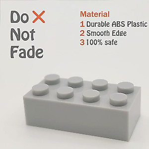 HUIZDQ 200 Piece Classic Building Bricks, 2x4 Building Blocks STEM Creative Building Toys, 100% Compatible with All Major Brands, MOC Building Bricks DIY Play Set for Kids Age 6+(Light Grey)