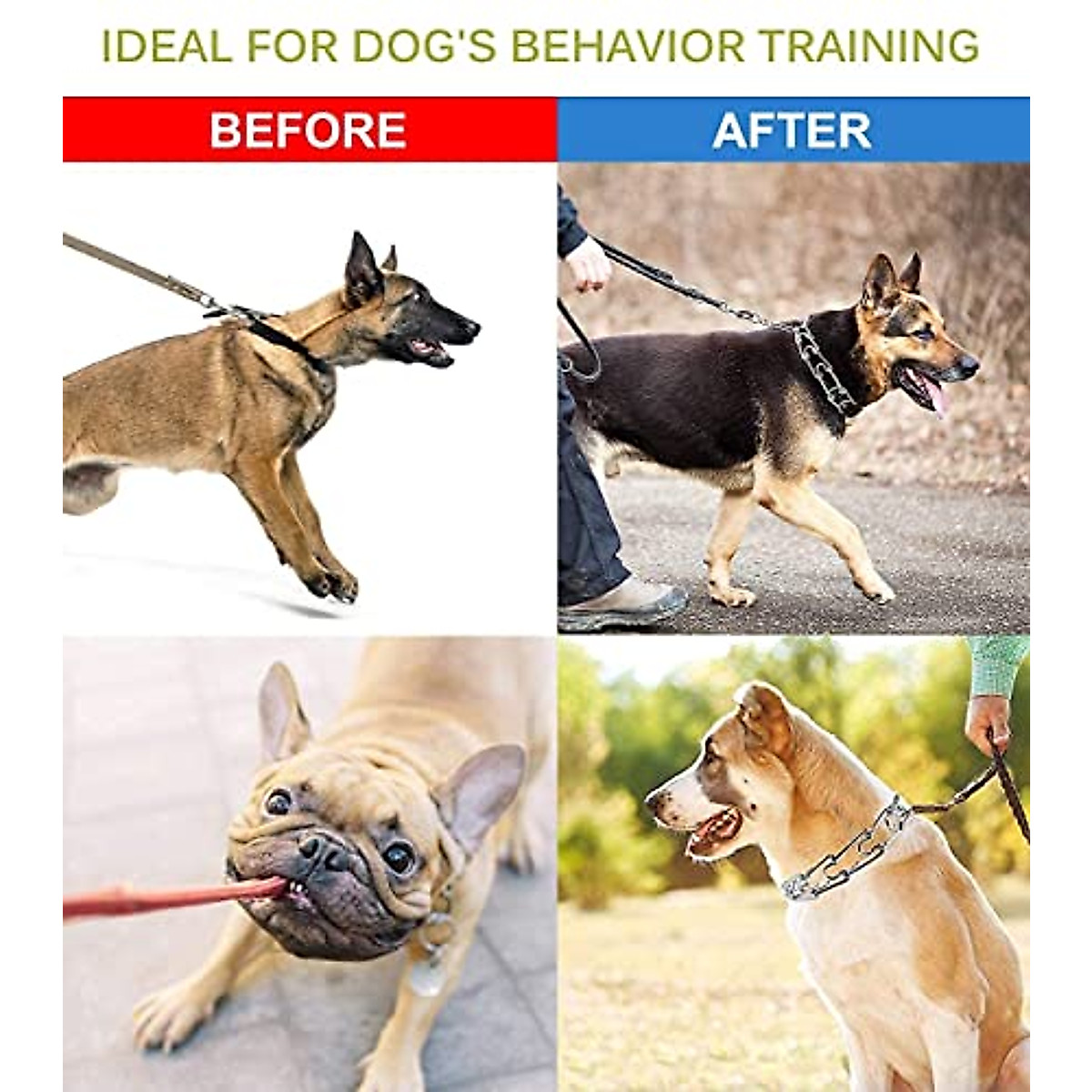 No Pull Dog Collar, Dog Training Collar with Comfort Tips and Quick Release Snap Buckle for Small Medium Large Dogs (Medium,3mm,19.7-Inch,14-18" Neck, Black)