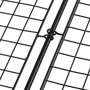 Garden Fence 4 Panels 36"x39" Animal Barrier Decorative Metal Fence with Gate for Dogs Pets Rustproof Temporary Fencing for Yard Patio Landscape Flower Bed, Black