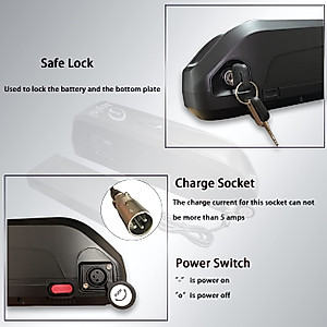 Joyisi Ebike Battery 48V 13Ah Ebike Lithium Battery for 250W 500W 750W 1000W Electric Bicycles Motor and Bike Motor Conversion Kit