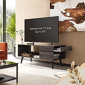 WLIVE Coffee Table for Living Room,Small Coffee Table with Storage,Mid-Century Modern Wood Table with 1 Drawer,Home,Grey.