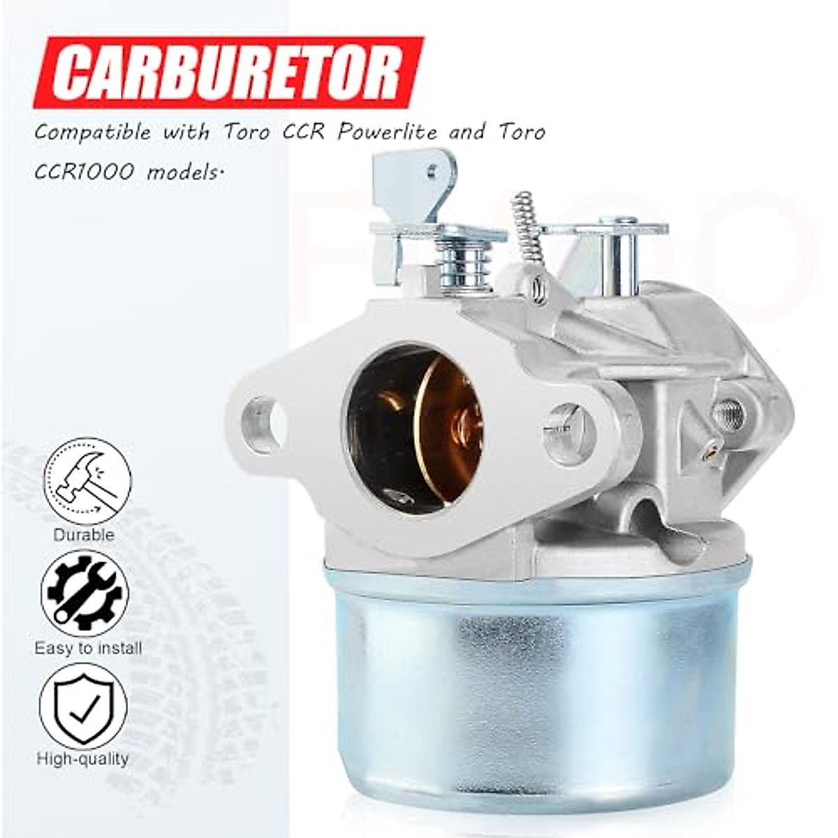 YOFMOO Carburetor Kit Compatible for Toro Powerlite CCR1000 38172 38173 38175 38176 38177 38178 38182 38183 38190 38191 38195 38196 38400 38405 Craftsman Tecumseh Yardmachine Snowblower 1990-2009