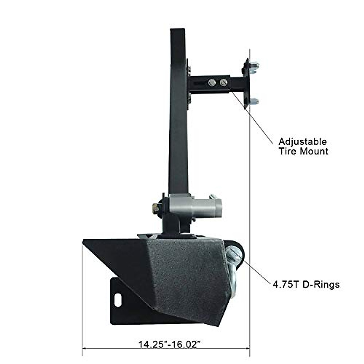 Paramount Automotive Restyling 51-0315 Black Rear Heavy Duty Rock Crawler Bumper with Tire Carrier (Jeep Wrangler JK)