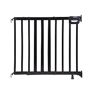 Summer Infant Summer Deluxe Stairway Simple to Secure Wood Safety Baby Gate, Fits Openings 30-48" Wide, for Doorways & Stairways, 32" Tall Walk-Through Baby & Pet Gate, Black, One Size