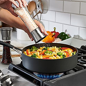 GLING Salt and Pepper Grinder Set - Refillable Sea Salt & Peppercorn Stainless Steel Shakers - Salt and Pepper Mill - 7.5 Inch