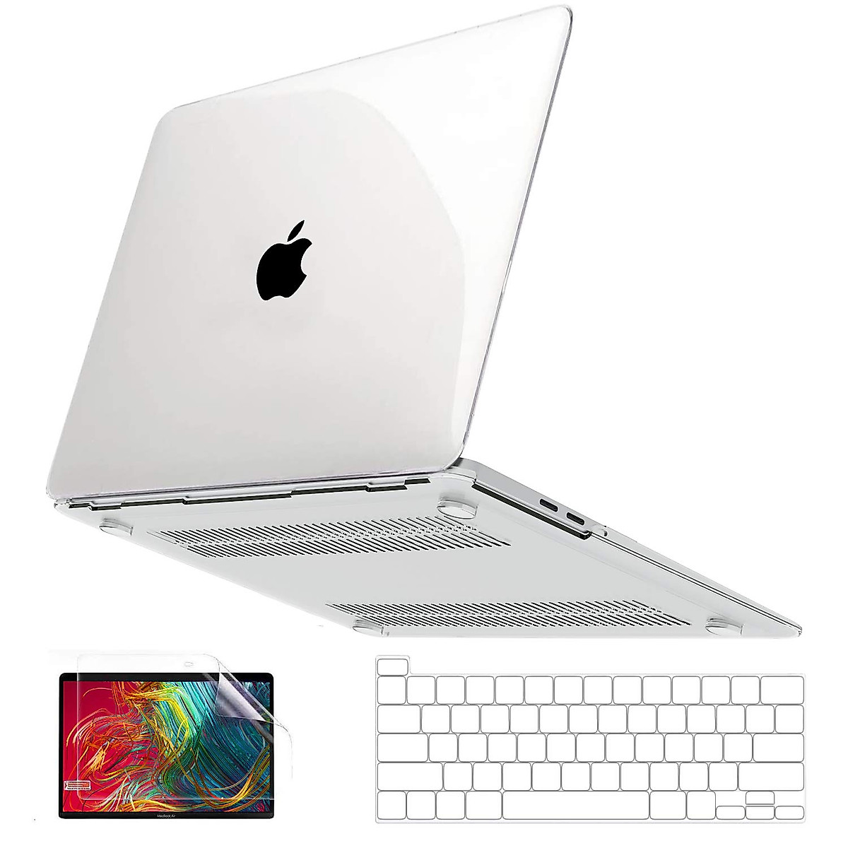 Anban Compatible with MacBook Pro 13 inch Case M2 2022, 2021 2020 2019 2018 2017 M1 A2338 A2251 A2289 A2159 A1989 A1708 A1706 Touch Bar, Clear Plastic Hard Shell Case +Keyboard Cover +Screen Protector