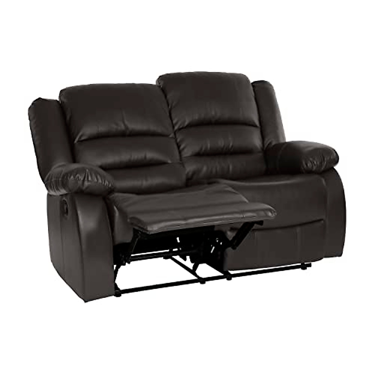 Lexicon Azrael Faux Leather Double Manual Reclining Loveseat, 62" W, Brown