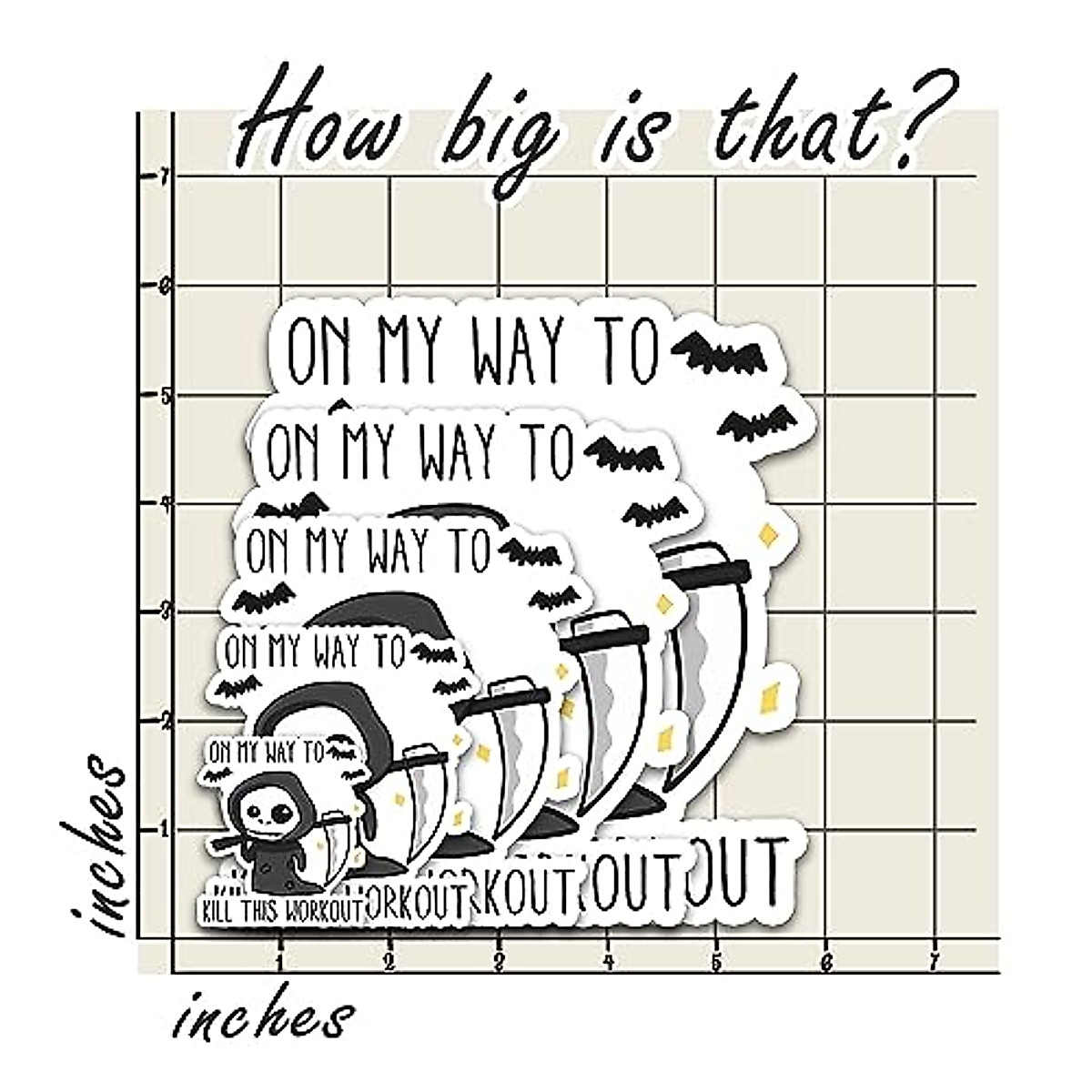 Miraki On My Way To Kill This Workout Sticker, Ghost Sticker, Planner Sticker, Workout Sticker, Gym Sticker, Water Assitant Die-Cut Vinyl Funny Decals for Laptop, Phone, Water Bottles, Kindle Sticker