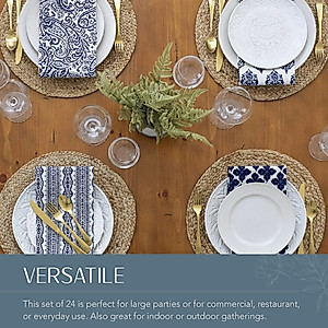 Elrene Home Fashions Everyday Casual Prints Decorative Cloth Napkins and Table Accessories, 17" x 17", Indigo Blue, 24 Count