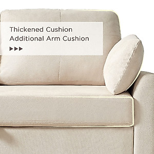 PaPaJet Sleeper Sofa Bed with Storage Chaise-2 in 1 Sectional Pull Out Couch Bed for Living Room, Beige