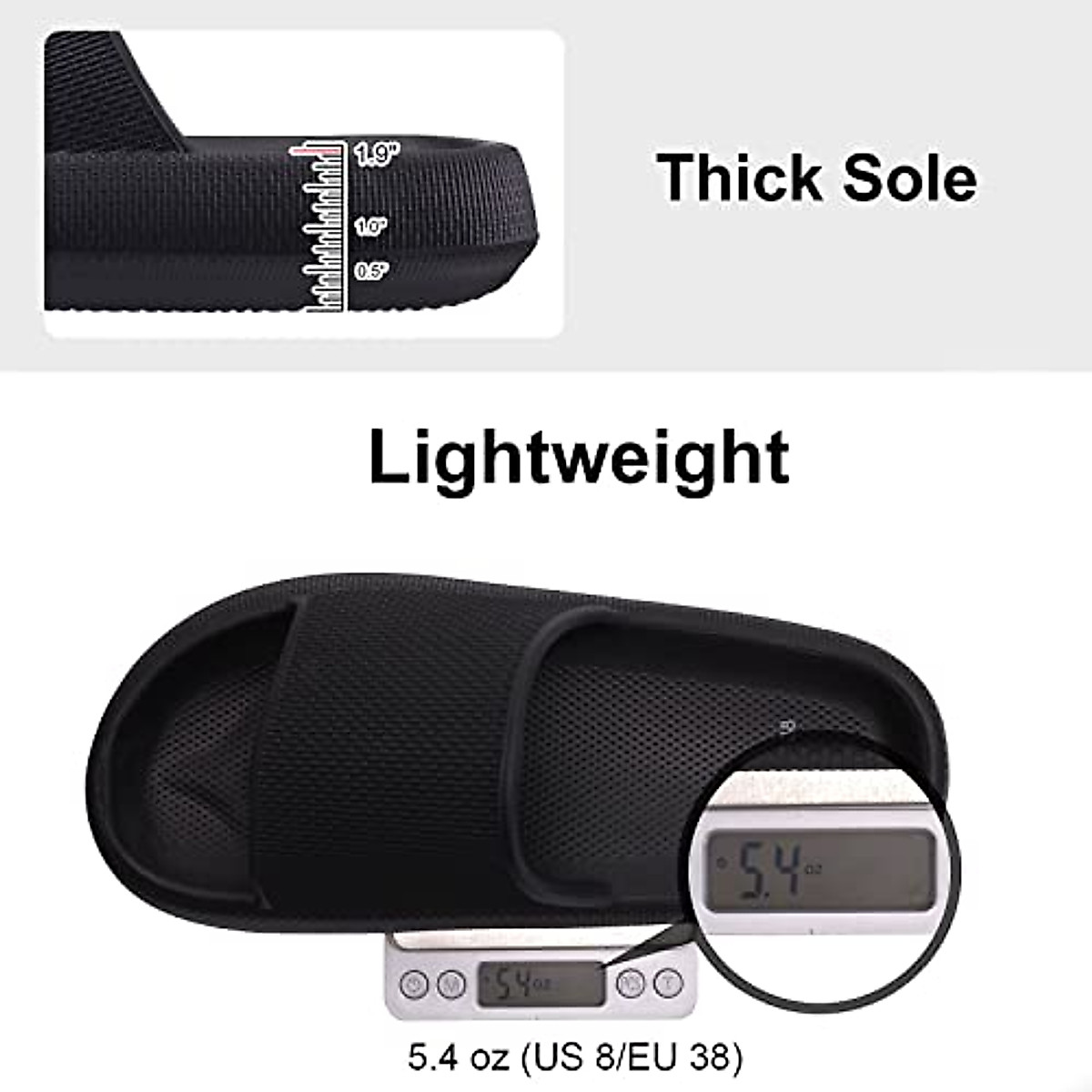 Evshine Pillow Sandals Slides for Women Men Squishy Platform Shower Shoes