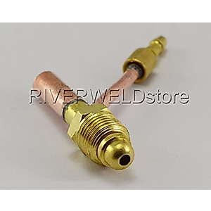 RIVERWELD Cables and Gas (Water) Separate Cable Connector Fitting for TIG Welding Torch (5/8"-18 Male WP26)