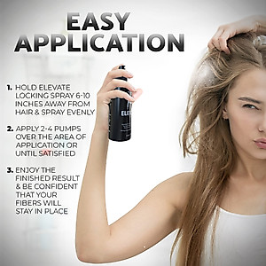 Elevate Hair Fiber Locking & Setting Hold Spray | New Advanced Long Lasting Formula | 2-6 Month Supply | Strong Formula for Wind, Sweat, and Weather Resistant for Men and Women