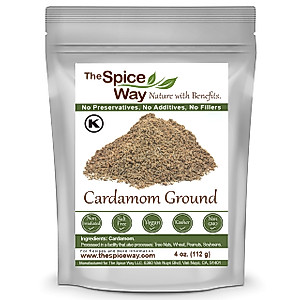The Spice Way Cardamom Ground - (4 oz) Ground Green Decorticated Cardamom Kosher by OK