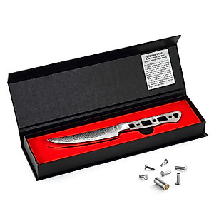 KATSURA Woodworking Project Kit – Steak Knife Blank – 4.5 Inch – Non-Serrated Blade – Japanese Premium AUS 10, 67 Layers Damascus Steel – NO LOGO