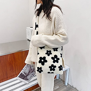 Plush Underarm Bag, Ladies Fluffy Shoulder Bag, Women Furry Tote Bag Plush Crossbody Bag for Autumn and Winter