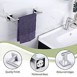 Hand Towel Rack Polished Chrome 13.78", Angle Simple SUS304 Stainless Steel Bathroom Towel Holder, Face Towel Bar for Wall