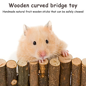 YASYU Hamster Wooden Bridge Bendable,Wooden Bendy Bridge Toys,Wooden Tunnel,Natural Rat Climbing Ladder,Small Animal Cage Accessory for Dwarf Syrian Hamsters Mice Guinea Pig Chinchilla