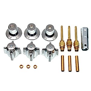 DANCO Bathtub and Shower 3-Handle Remodel/Rebuild Trim Kit for Central Brass Faucets | Knob Handle | 10L-11H, 10L-11C, 10L-13D | Chrome (39616)