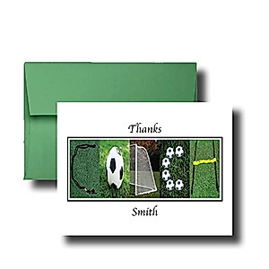 Personalized Soccer Coach Thank You Card, 5"x 7" Flat Card, Greeting Cards